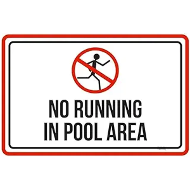 Warning Sign,Pool Rules Sign,Warning Sign No Running In Pool Area Spa ...