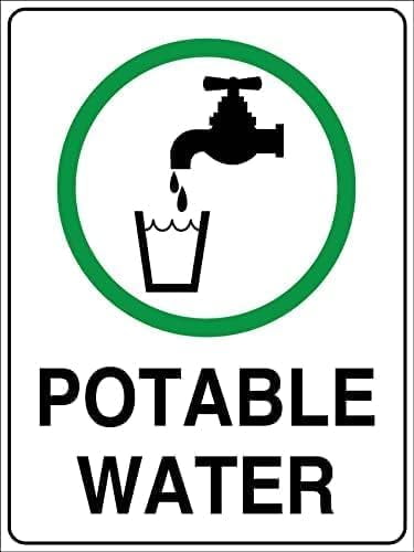 Warning Sign - Potable Water, Aluminum Rust-Proof Sign for Water Zones ...
