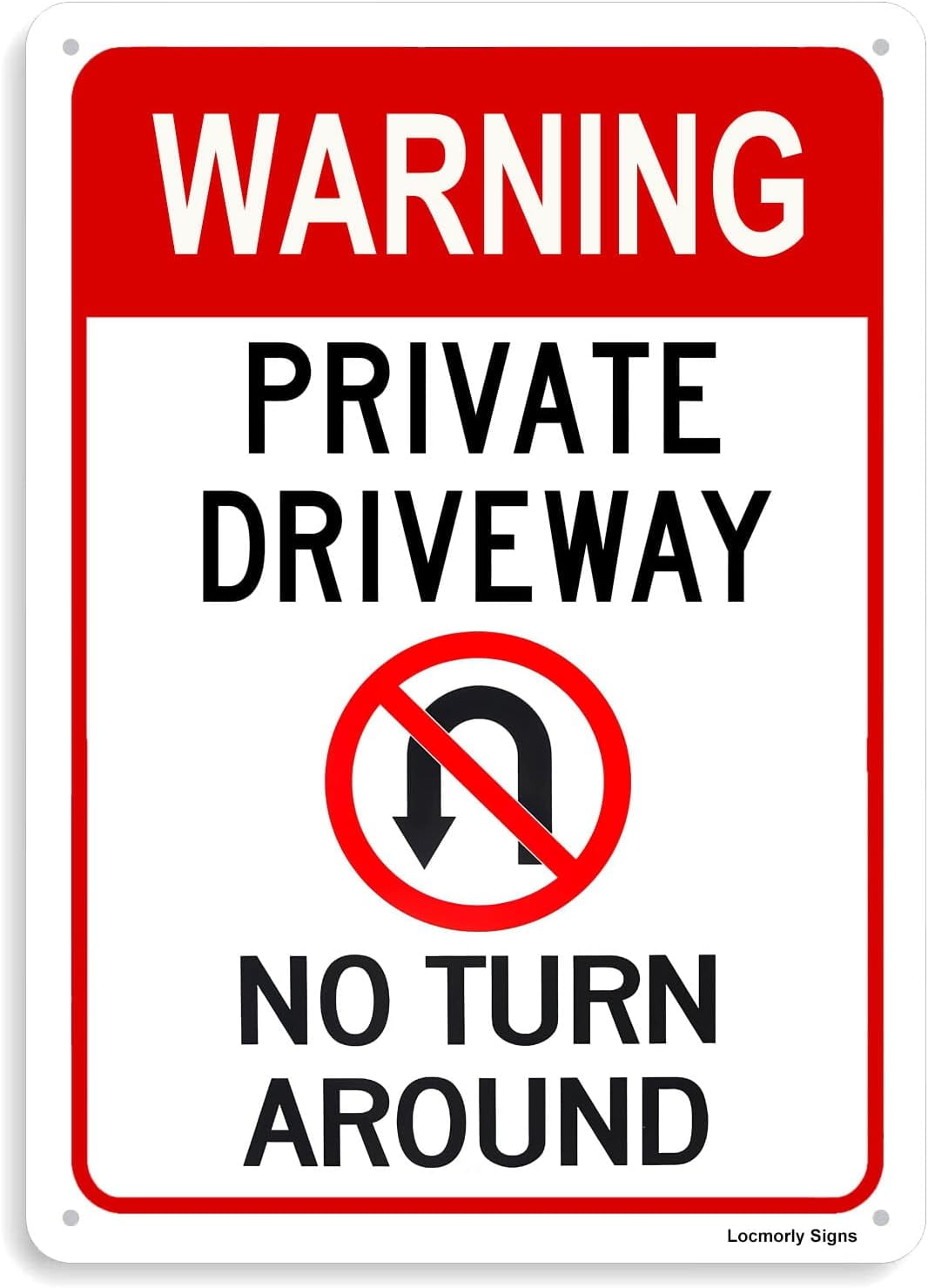 Warning Sign, Private Driveway Sign No Turn Around Sign, 8x12 Inch ...