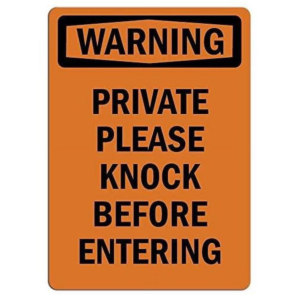 Warning Sign Private Please Knock Before Entering Label Decal