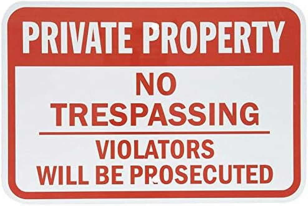 Warning Sign Private Property No Trespassing, Red on White Sign ...