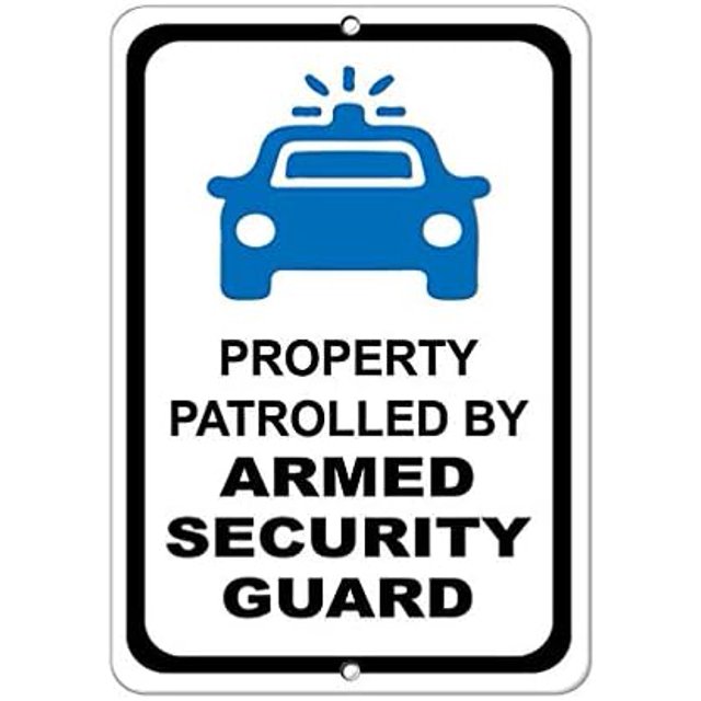 Warning Sign Property Patrolled Armed Security Guard Security Sign ...