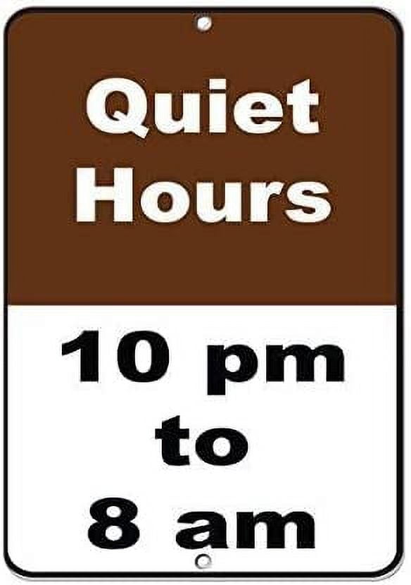 Warning Sign Quiet Hours Metal Tin Sign 8x12 Inch - Walmart.com