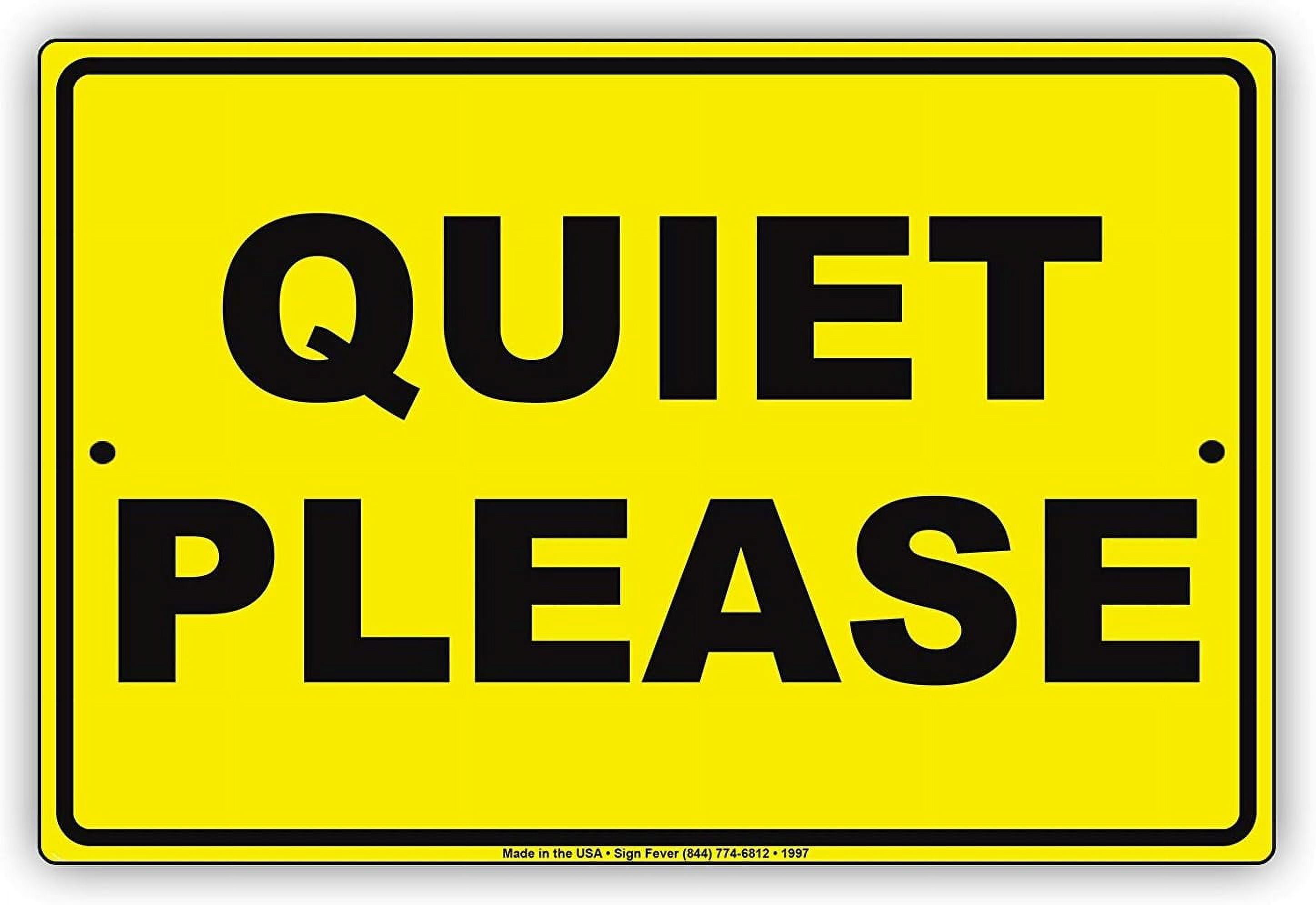 Warning Sign Quiet Please Silent Zone Restriction Road Sign Business ...