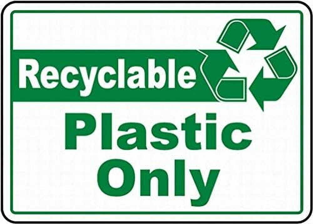 Warning Sign Recyclable Plastic Only Label Sign Business Sign 12X8 ...