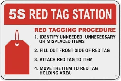 Warning Sign - Red Tag Station Red Tagging Procedure, Tin Sign, Warning ...