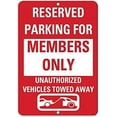 Warning Sign Reserved Parking Members Only Unapproved Vehicles Towed ...