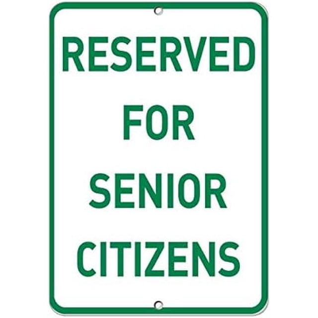Warning Sign Reserved for Senior Citizens Parking Sign Business Sign ...