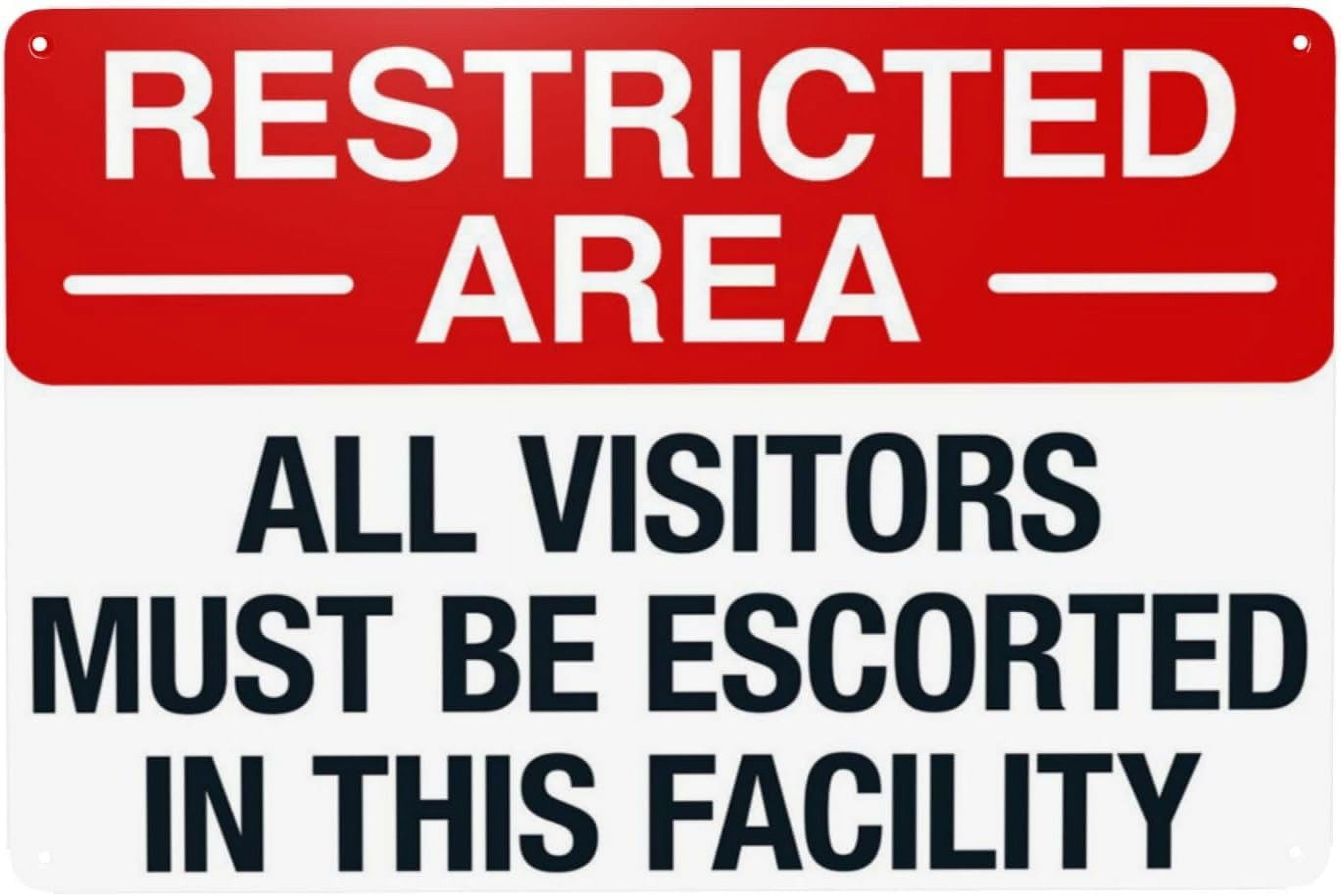 Warning Sign Retro Aluminum Sign Metal Tin Sign, All Visitors Must Be ...