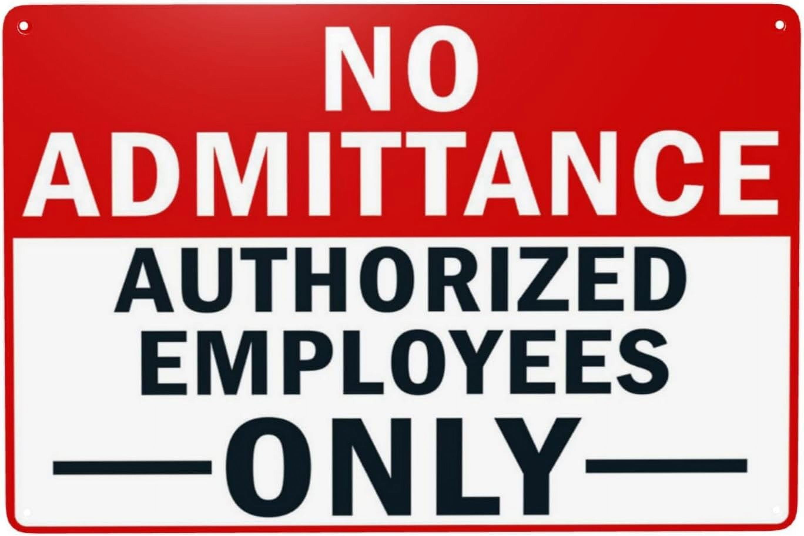 Warning Sign Retro Aluminum Sign Metal Tin Sign, No Admittance Sign ...