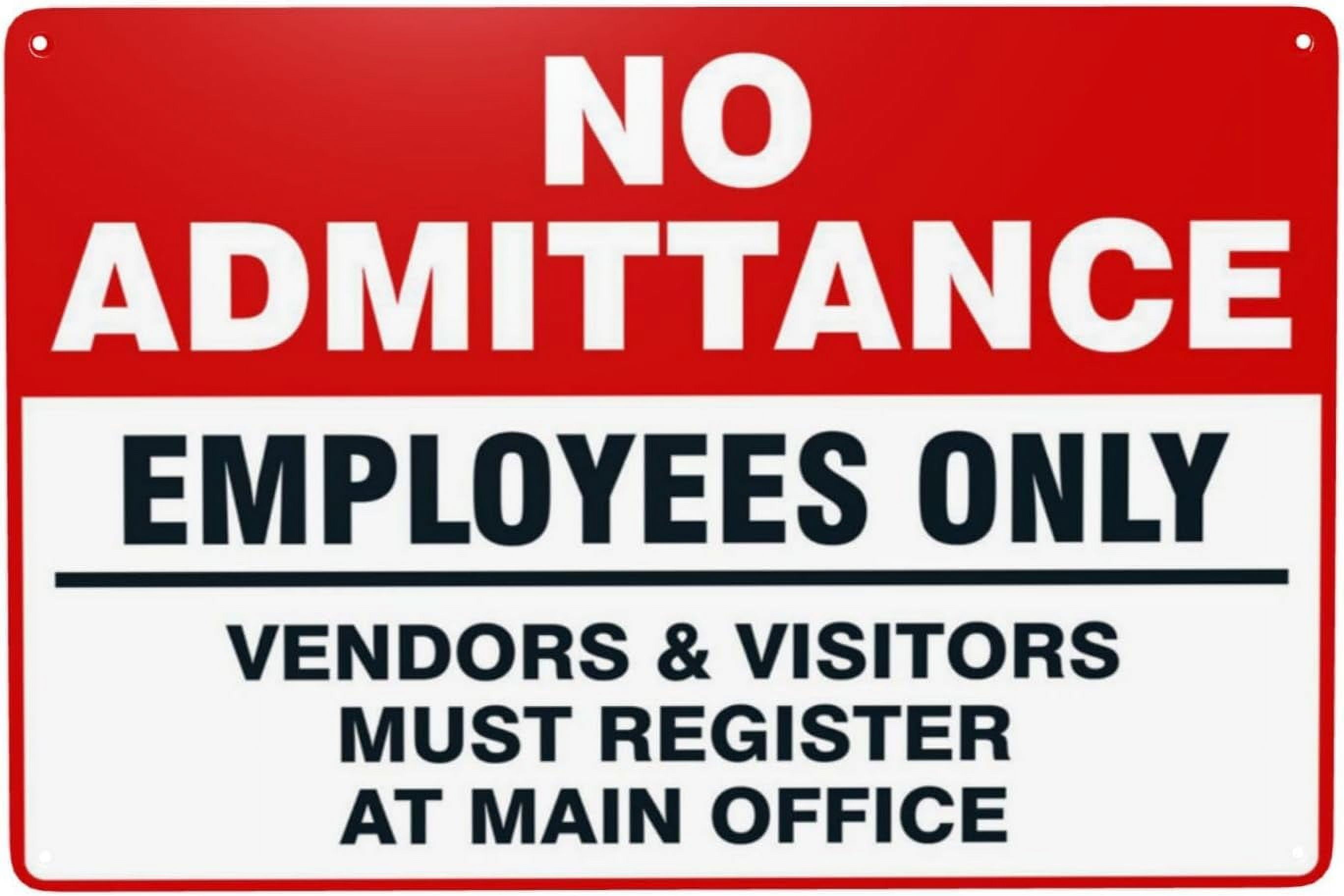 Warning Sign Retro Aluminum Sign Metal Tin Sign, No Admittance Sign ...