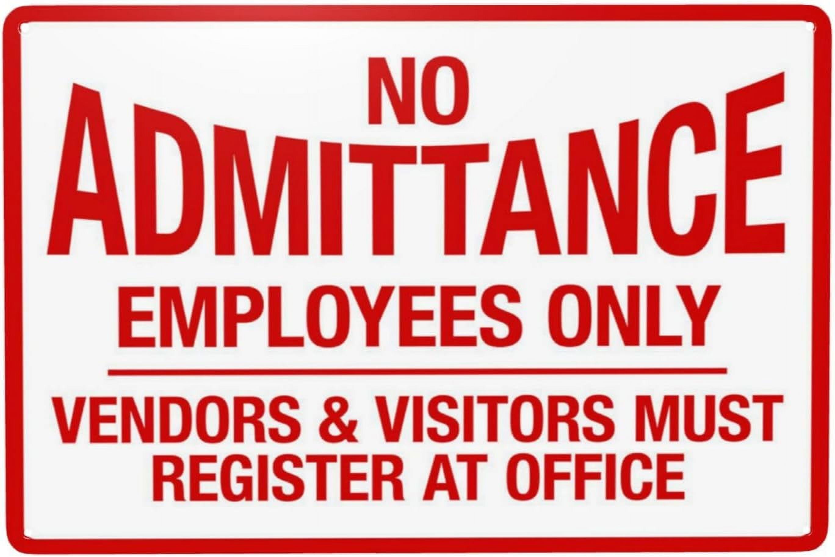 Warning Sign Retro Aluminum Sign Metal Tin Sign, No Admittance Sign ...