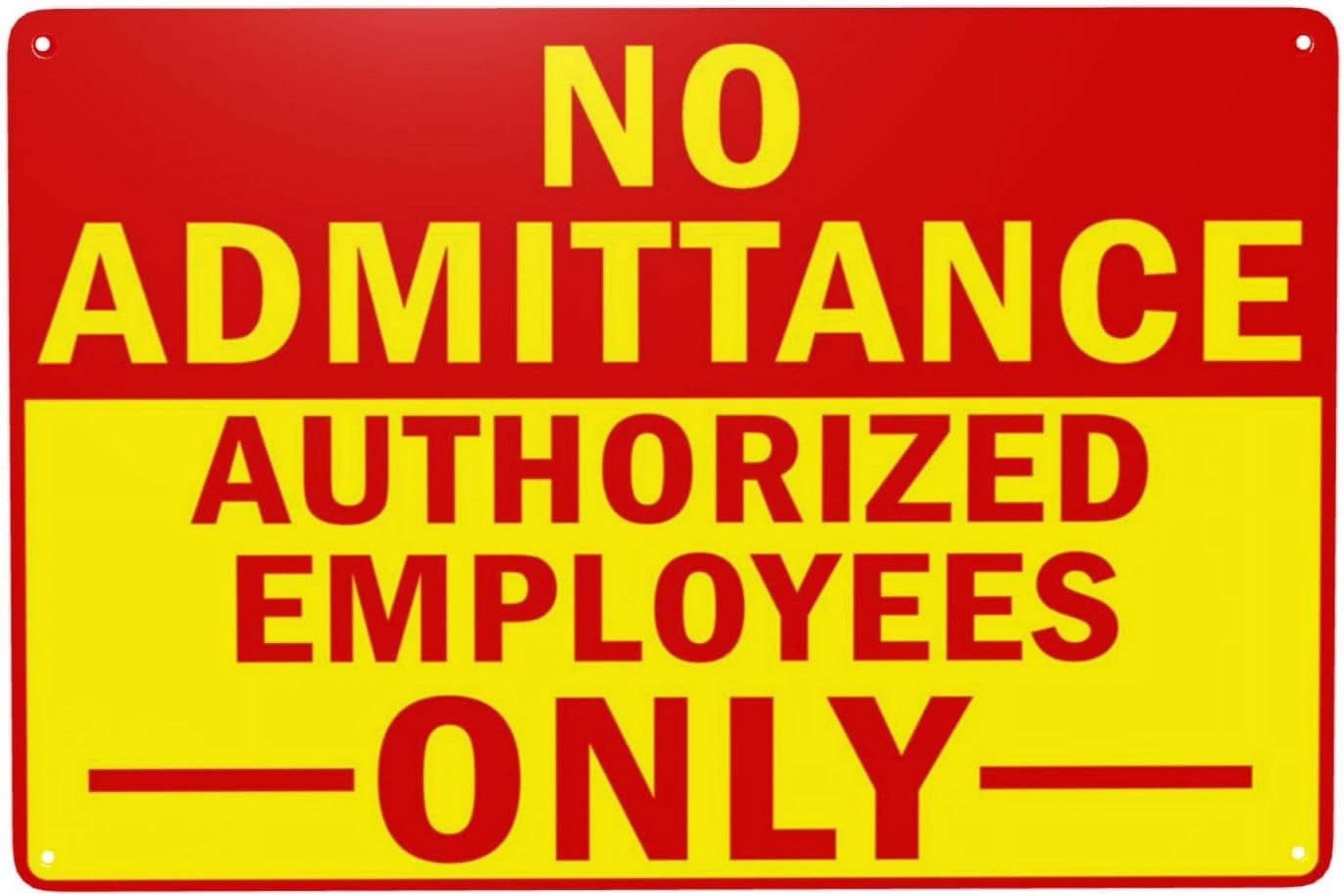 Warning Sign Retro Aluminum Sign Metal Tin Sign, No Admittance Sign ...