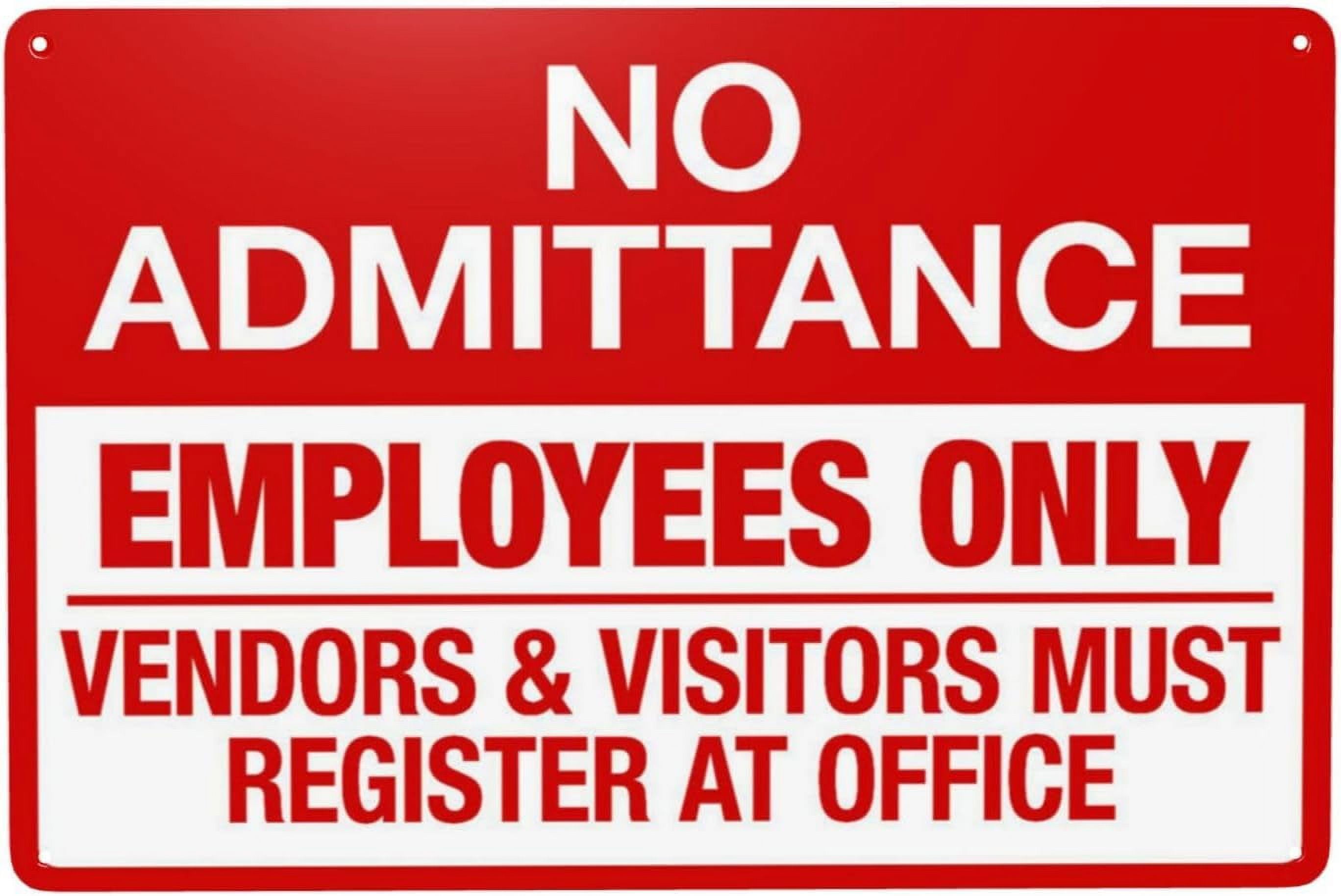 Warning Sign Retro Aluminum Sign Metal Tin Sign, No Admittance Sign ...