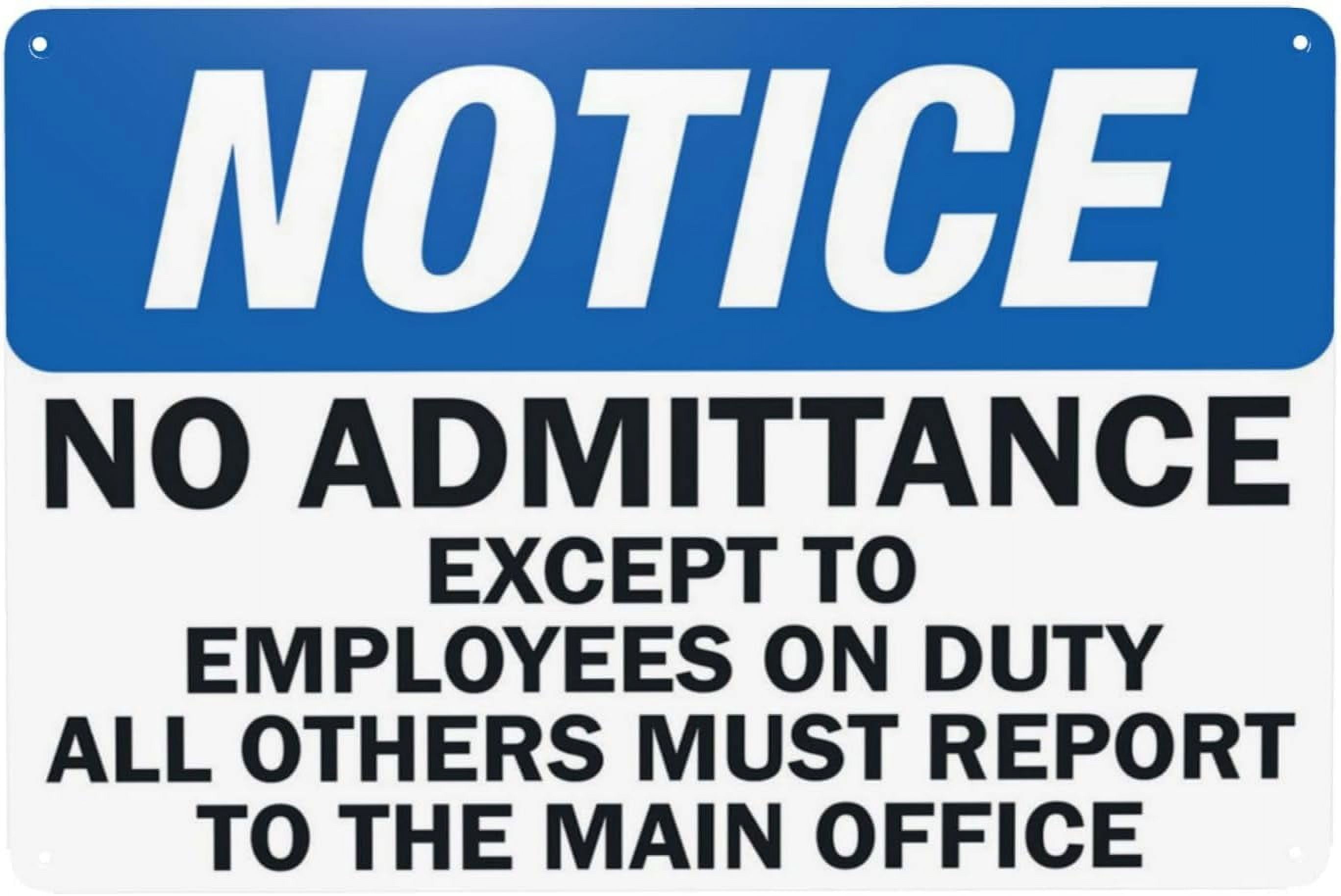 Warning Sign Retro Aluminum Sign Metal Tin Sign, Notice All Visitors ...