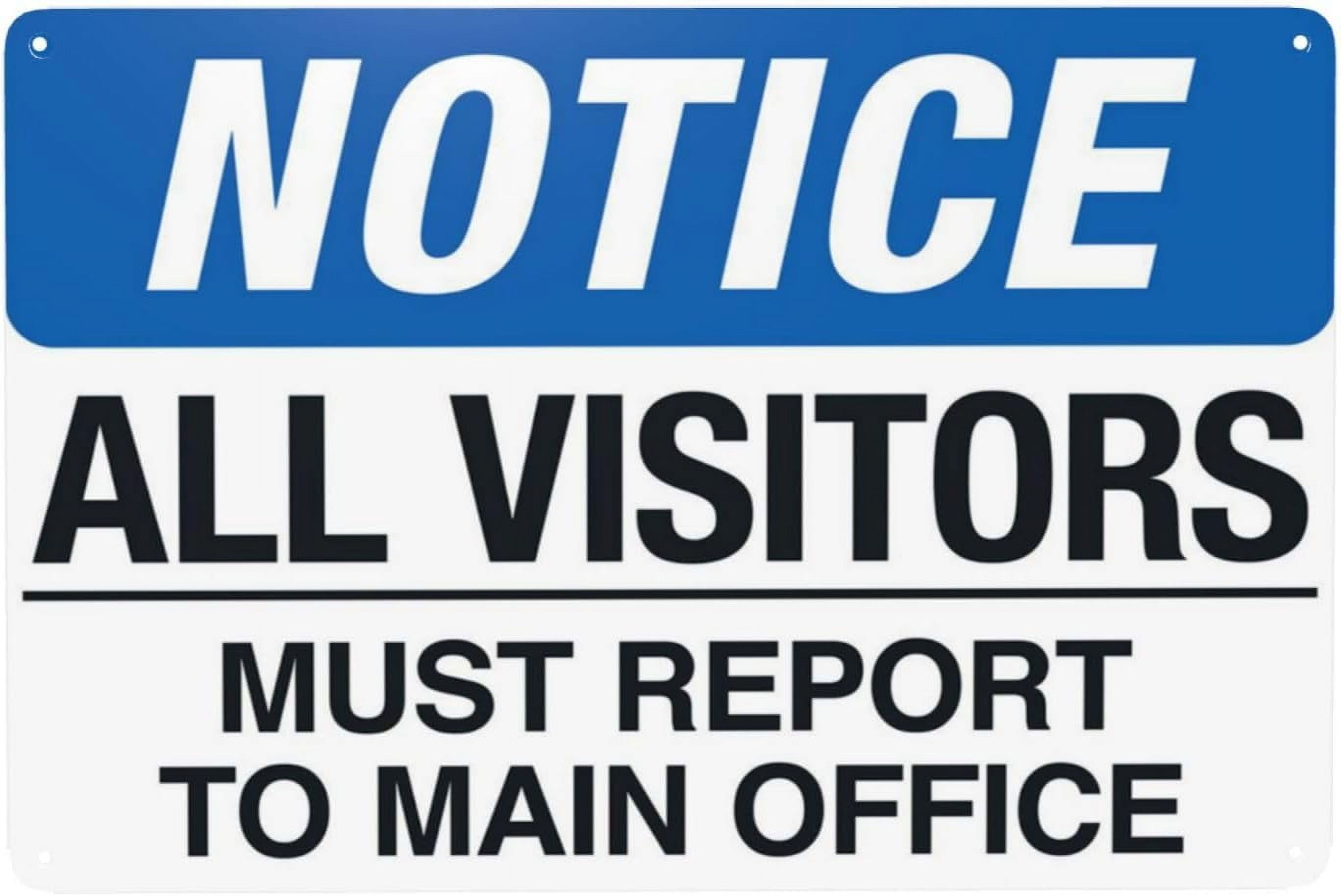 Warning Sign Retro Aluminum Sign Metal Tin Sign, Notice All Visitors ...