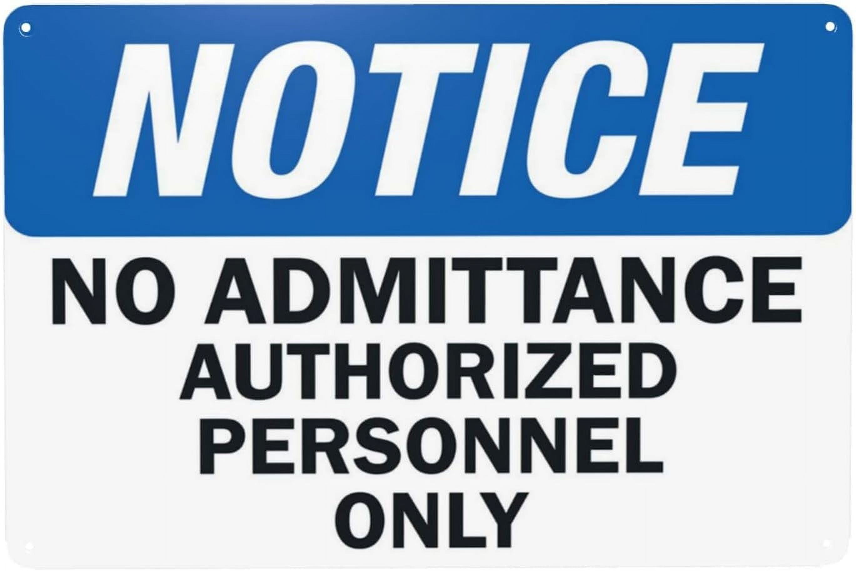 Warning Sign Retro Aluminum Sign Metal Tin Sign, Notice All Visitors ...