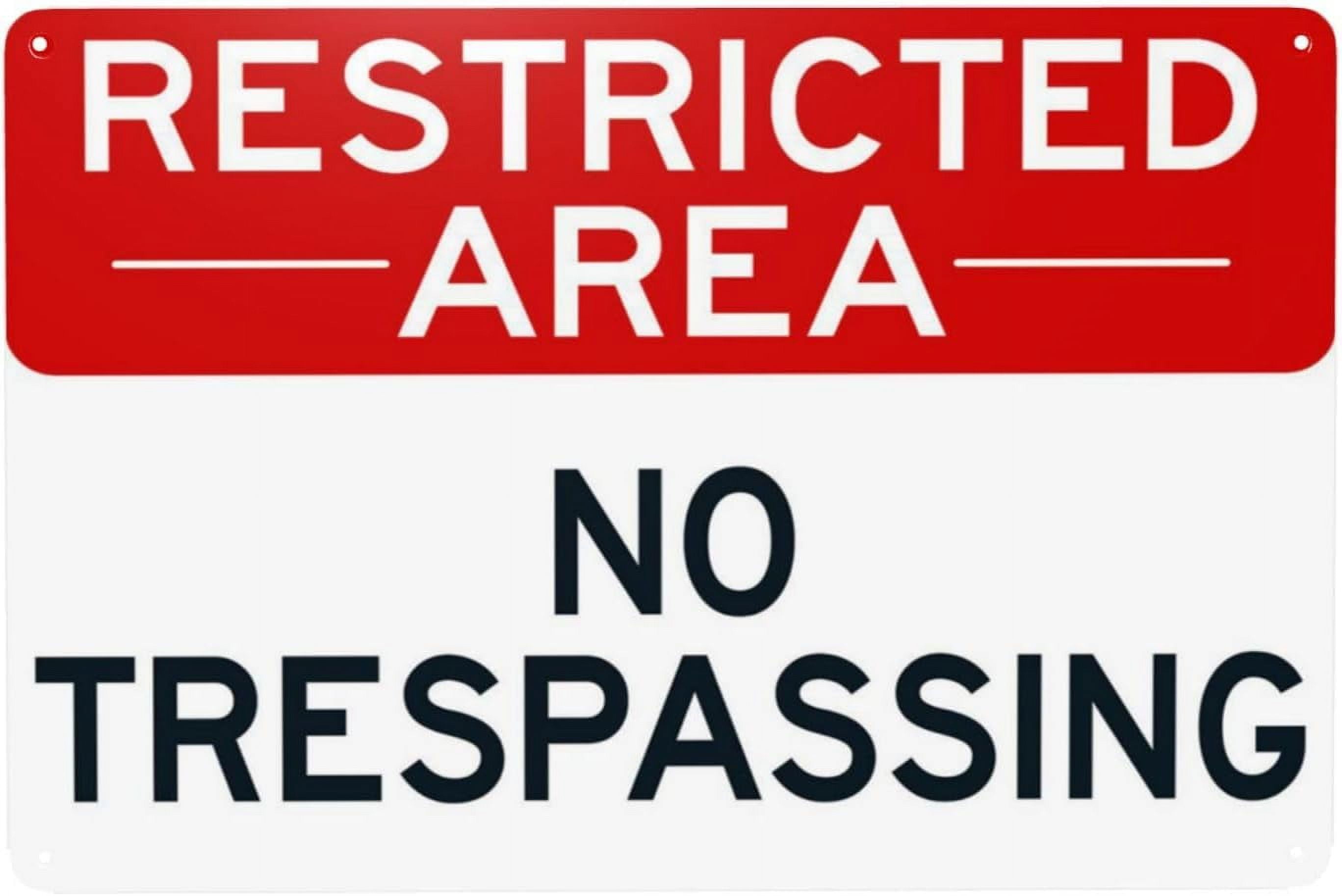 Warning Sign Retro Aluminum Sign Metal Tin Sign, Restricted Area ...
