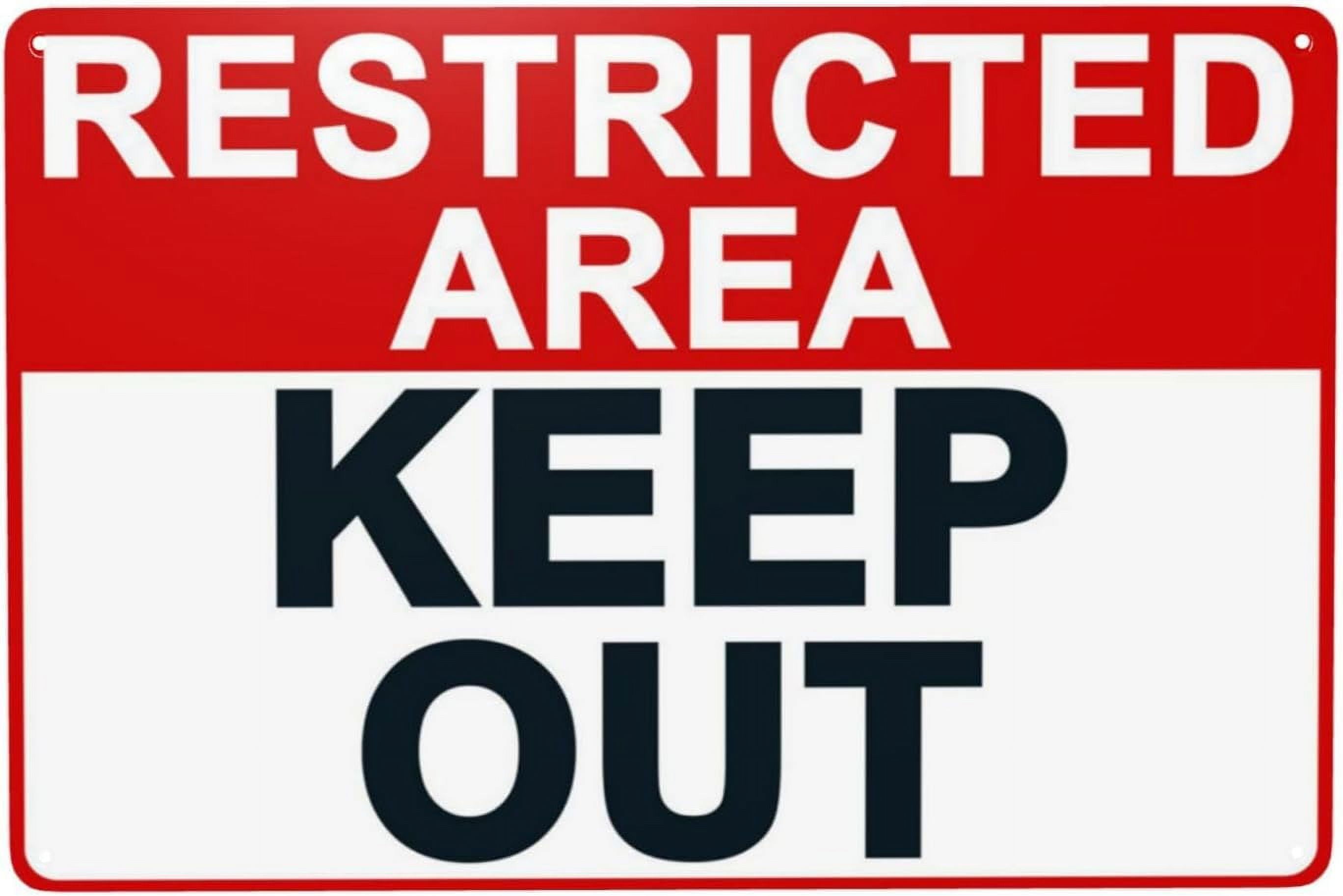 Warning Sign Retro Aluminum Sign Metal Tin Sign, Restricted Area ...