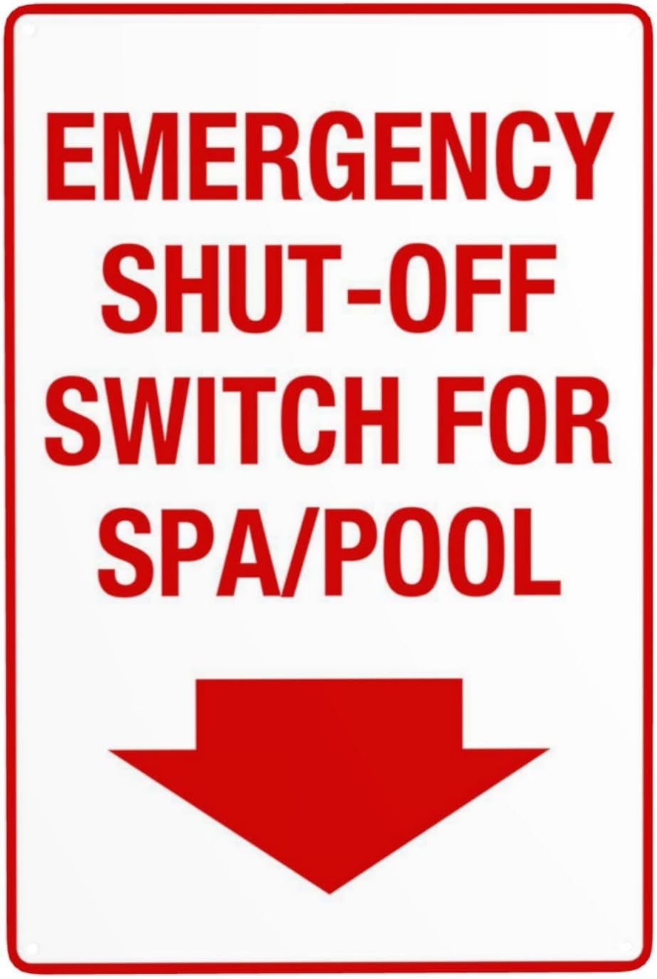 Warning Sign Retro Metal Sign Metal Tin Sign, Emergency Shut Off Switch ...