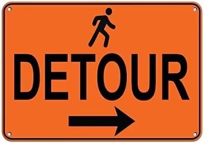 Warning Sign Right Arrow Pedestrian Detour Traffic Sign Road Sign ...