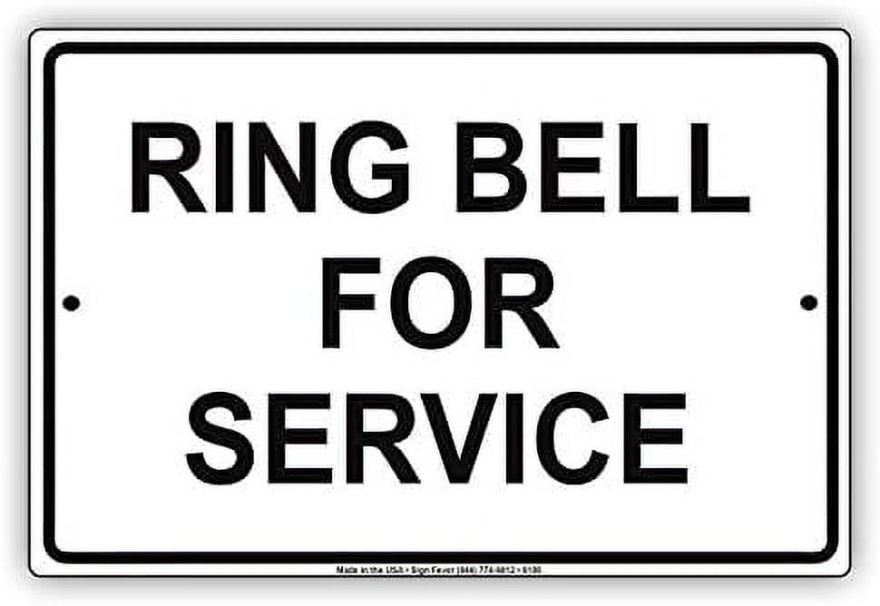 Warning Sign Ring Bell for Service Black Letter Reception Lobby Notice ...