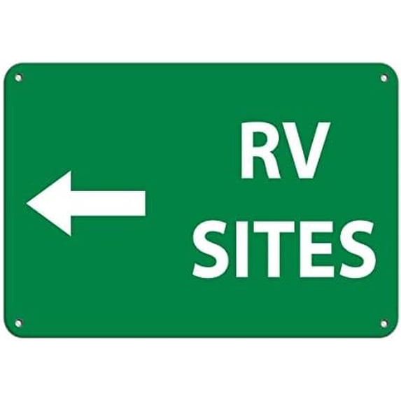 Warning Sign Rv Sites Left Arrow Activity Sign Park Signs Sign Business ...