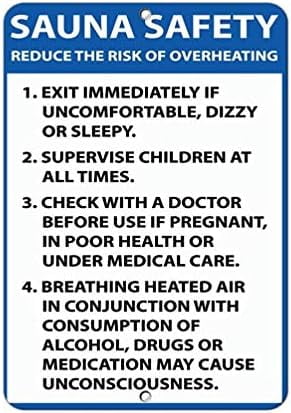 Warning Sign Sauna Safety Reduce Risk of Overheating Activity Sign ...