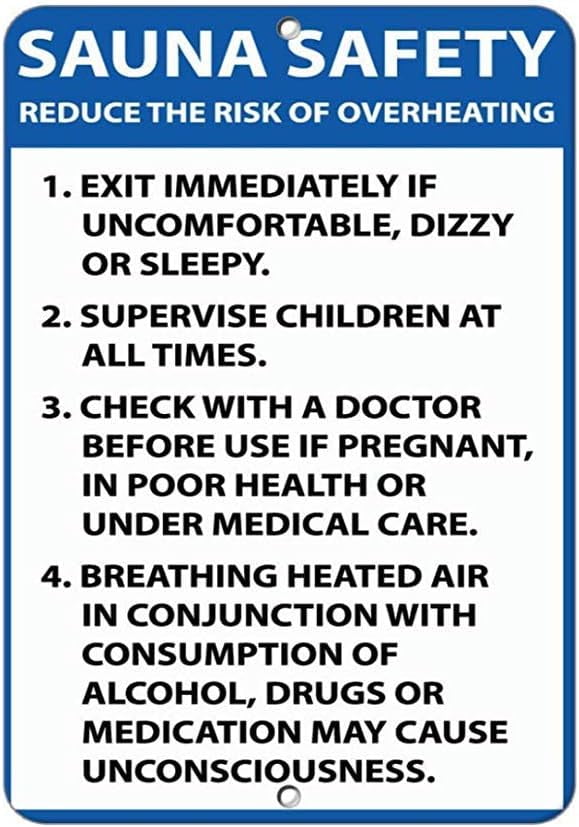 Warning Sign Sauna Safety Reduce Risk of Overheating Activity Sign Road ...