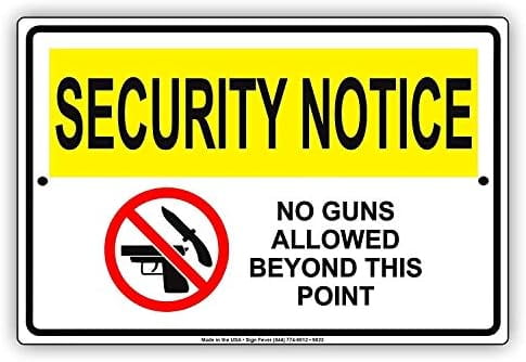 Warning Sign Security Notice No Allowed Beyond This Point Sign Business ...