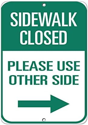 Warning Sign Sidewalk Closed Please Use Other Side Traffic Sign ...