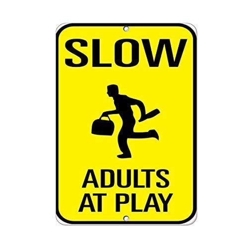 Warning Sign Slow Adults at Play Traffic Sign Road Sign Business Metal ...