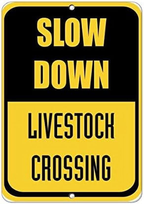 Warning Sign Slow Down Livestock Crossing Traffic Sign Business Sign ...