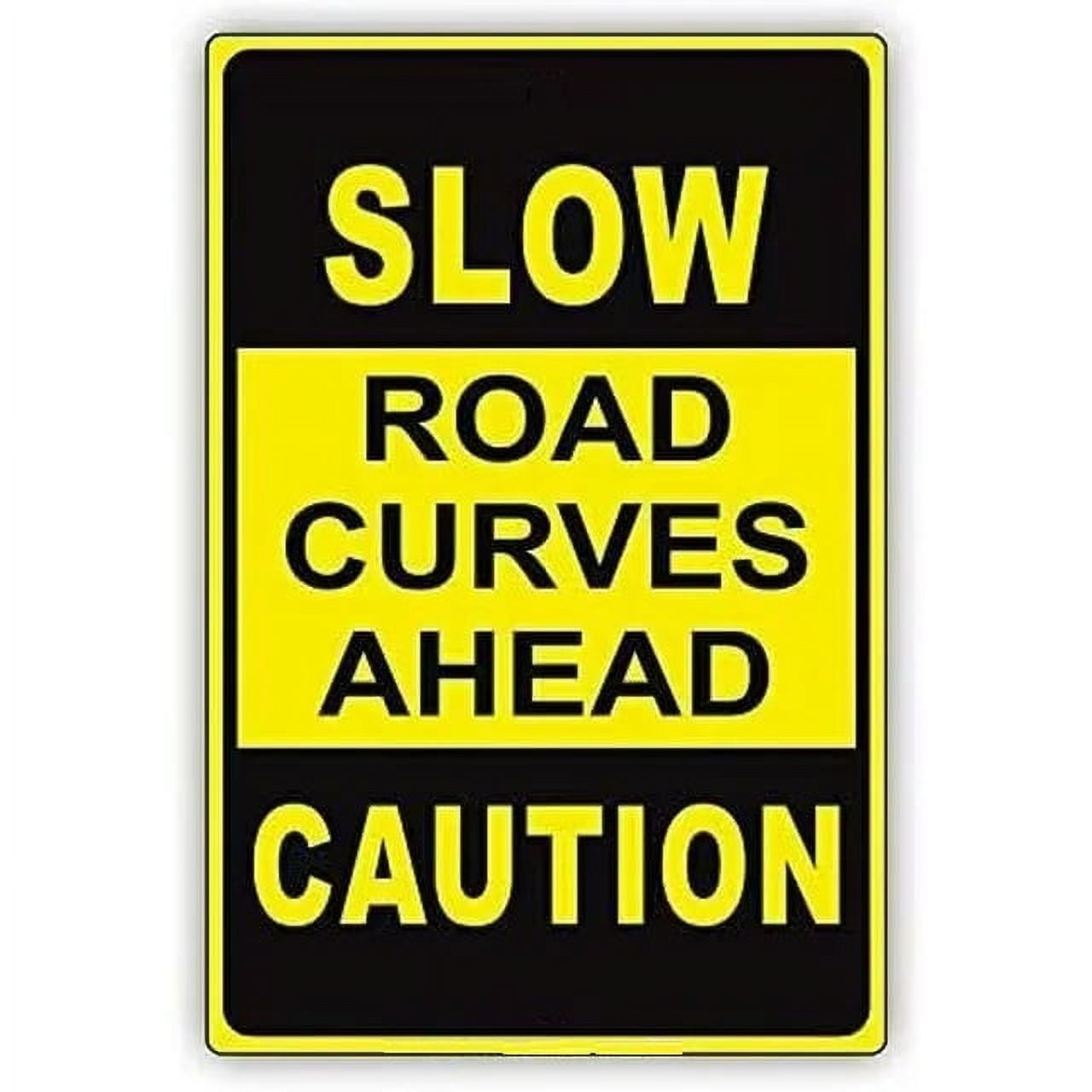 Warning Sign Slow Down Road Curves Ahead Danger Peril Caution Road Sign ...