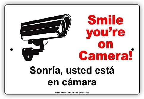 Warning Sign Smile You're On Our Camera Video Security CCTV Warning ...
