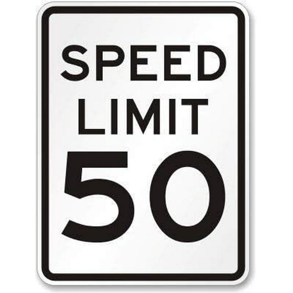 Warning Sign Speed Limit 50 MPH Sign Business Sign 12X8 Inches Aluminum ...