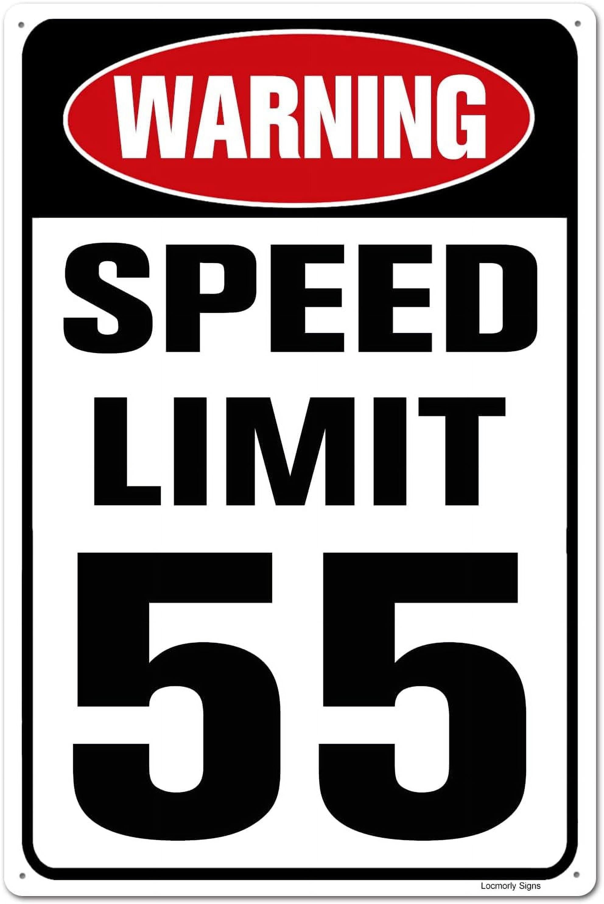 Warning Sign, Speed Limit 55 MPH Sign, 8x12 Inch, Rustproof Aluminum ...