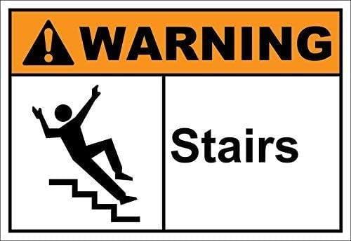 Warning Sign Stairs Warning Sign Business Sign 12X8 Inches Aluminum ...