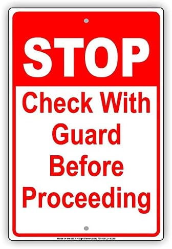 Warning Sign Stop Check with Guard Before Proceeding Caution Warning ...