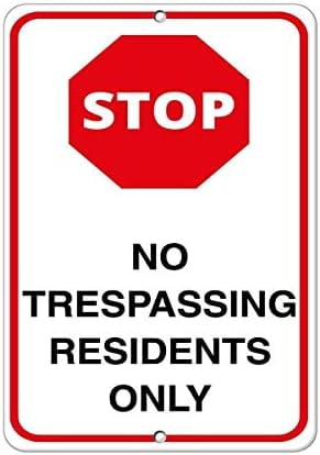 Warning Sign Stop No Trespassing Residents Only Security Sign Business ...