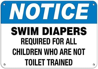 Warning Sign Swim Diapers Required for Toilet untrained Children Sign ...