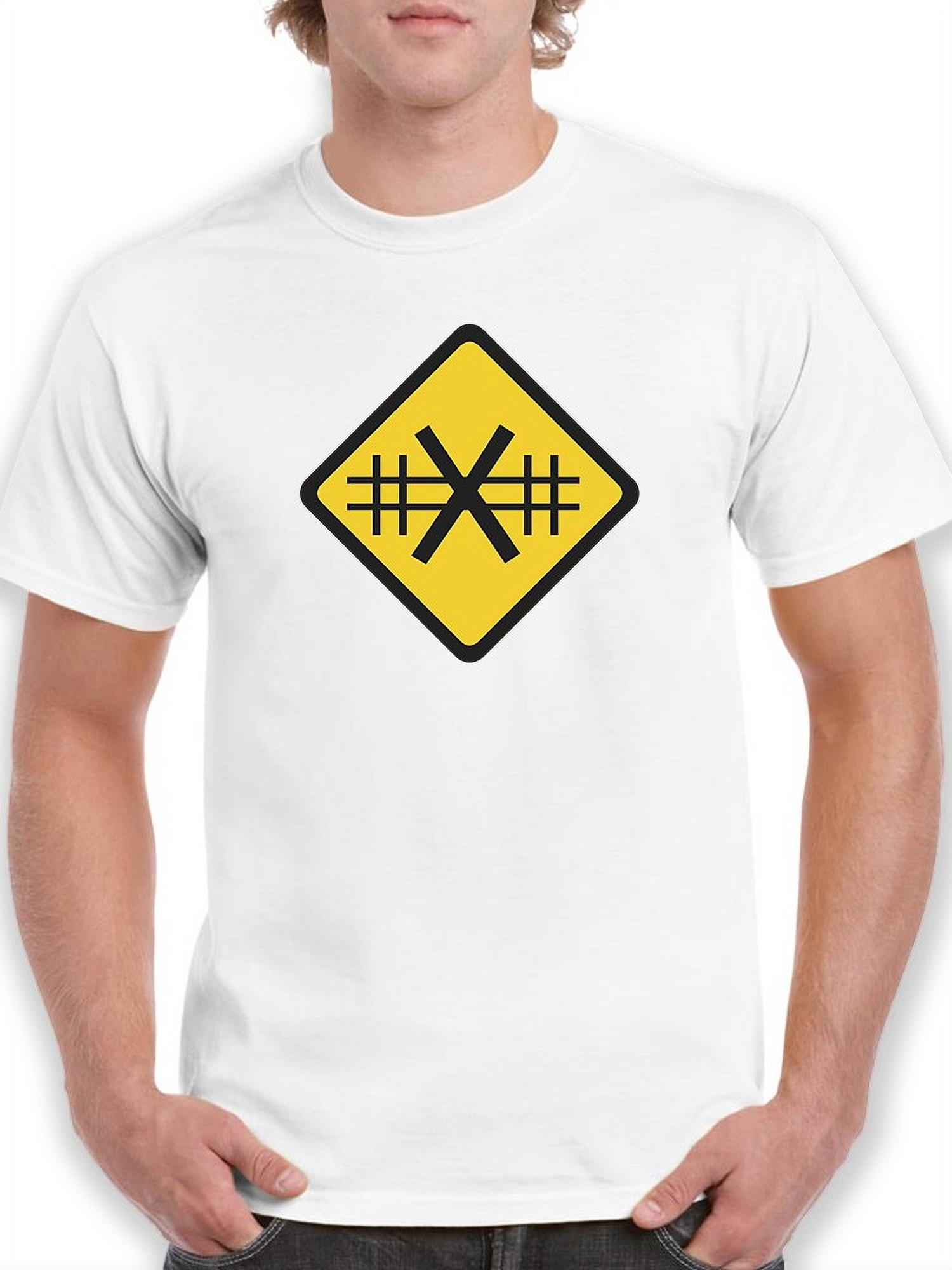 Warning Sign T-Shirt Men -Smartprints Designs, Male Large - Walmart.com