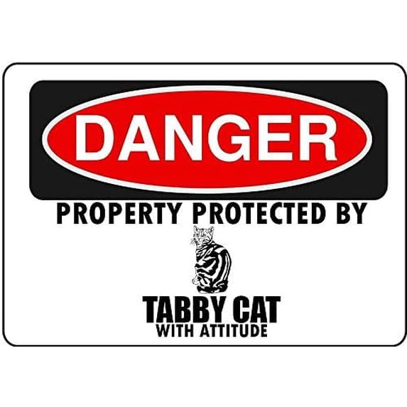 Warning Sign Tabby Cat Parking Only Sign Business Sign 12X8 Inches ...