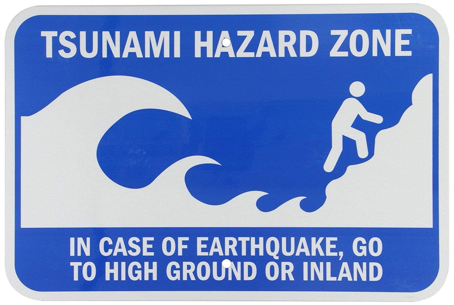 Warning Sign Tsunami Hazard Zone with Graphic Road Sign Business Metal ...
