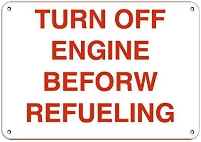 Warning Sign Turn Off Engine Before Refueling Hazard Sign Flammable ...