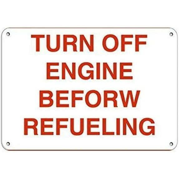Warning Sign Turn Off Engine Before Refueling Hazard Sign Flammable ...