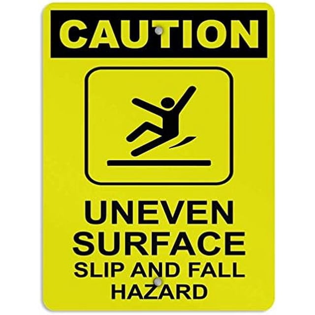 Warning Sign Uneven Surface Slip and Fall Hazard Hazard Sign Business ...