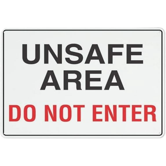 Warning Sign - Unsafe Area Do Not Enter, Aluminum Rust-Proof Safe Sign ...