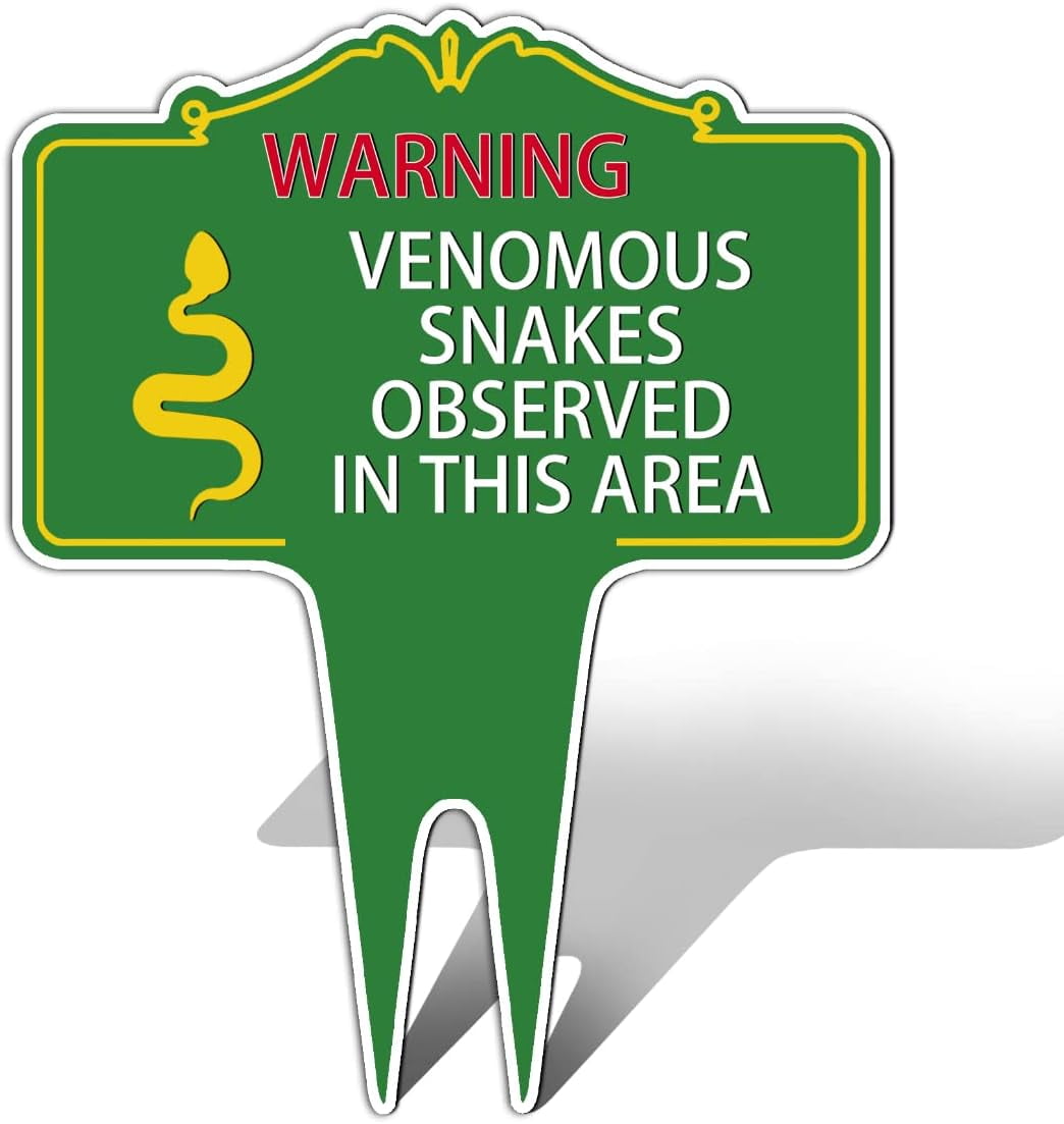 Warning Sign Venomous Snakes Observed In This Area Metal Sign Safety ...