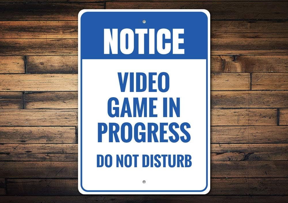 Warning Sign Video Game Decor Notice Gamer Sign Do Not Disturb Caution ...